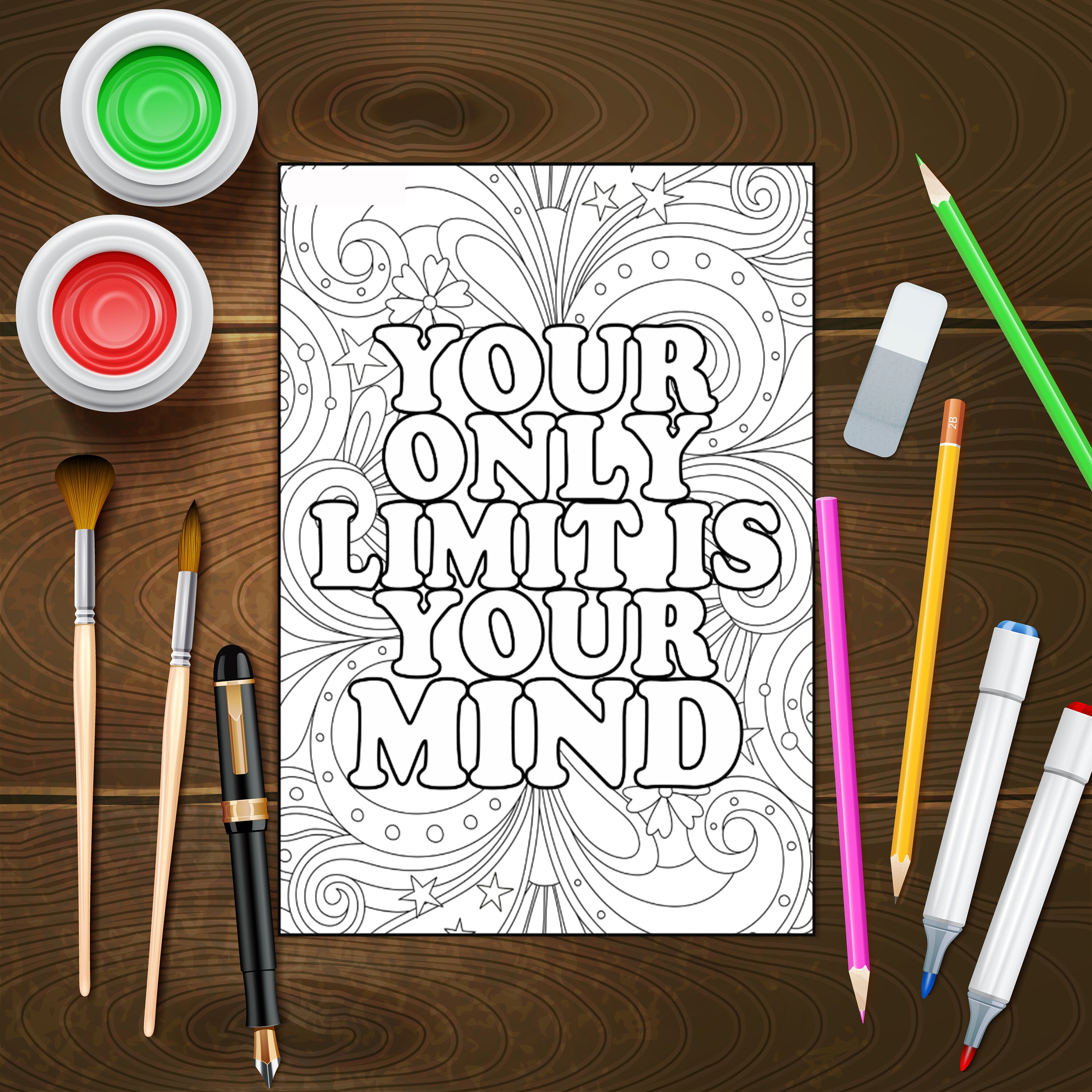 Inspirational & Motivational Coloring Book | Positive Vibes Quotes ...
