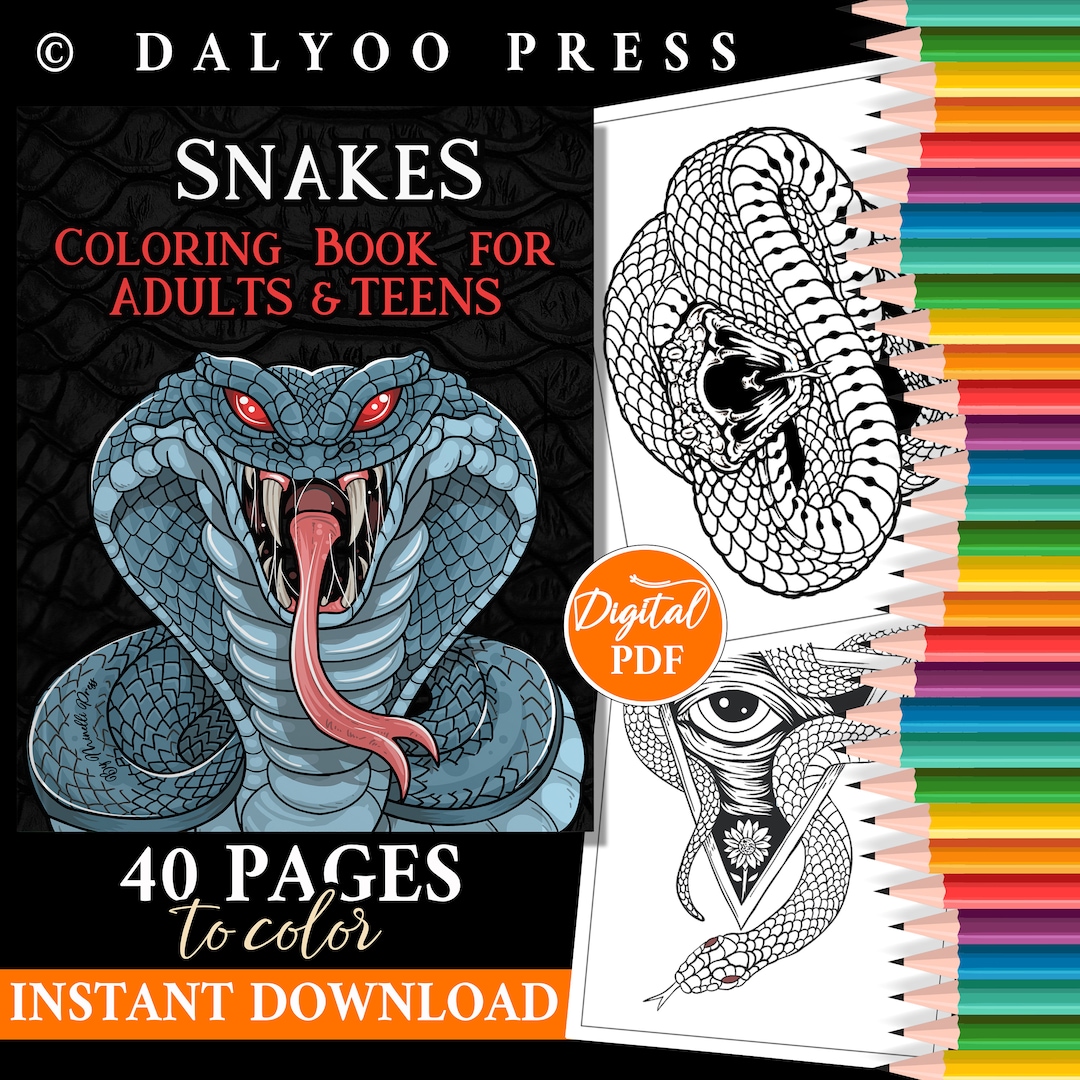 Snakes Coloring Book, Animals Coloring Pages, Printable Coloring Pages ...