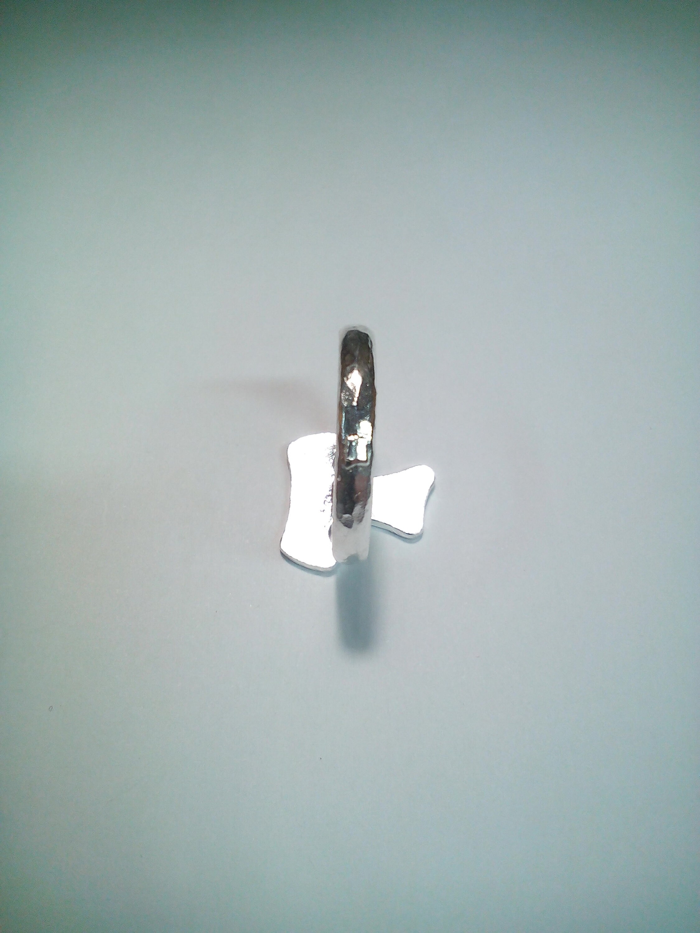 Ring With Tau Cross in Hammered 925 Silver - Etsy