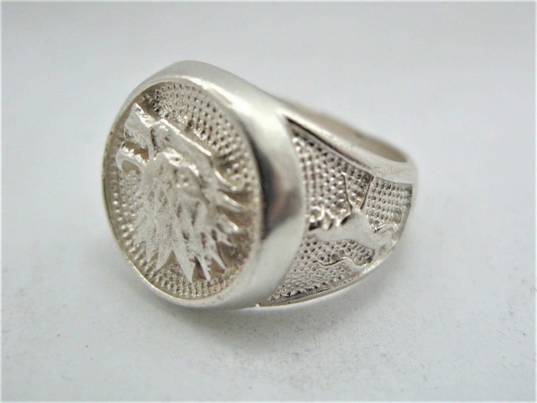 Anillo de cabeza de lobo en plata 925 - Etsy España