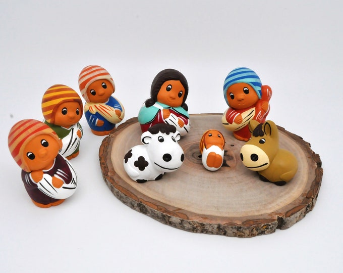 Nativity Set 3 Tall Handcrafted Pottery Nativity /folk Art Clay ...