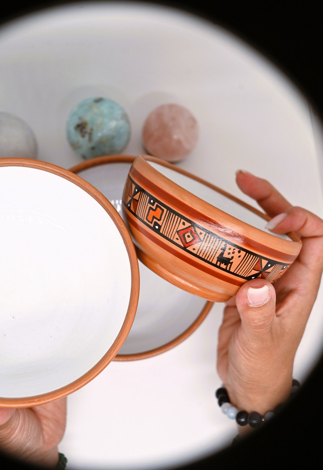 Set of 3 Peruvian Hand-painted Ceramic Bowls Peruvian Andean Bowls ...