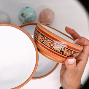 Set of 3 Peruvian Hand-painted Ceramic Bowls Peruvian Andean Bowls ...
