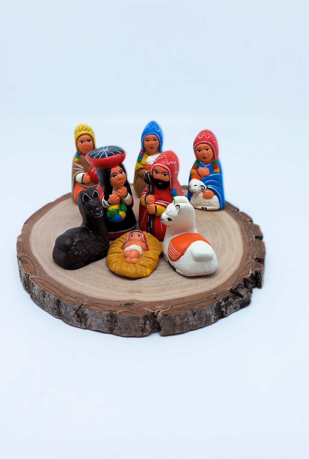 Handcrafted Peruvian Nativity Scene - 8 Terracotta Pieces With ...