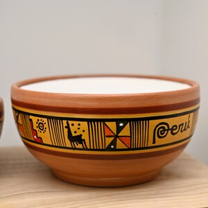 Set of 3 Peruvian Hand-painted Ceramic Bowls Peruvian Andean Bowls ...