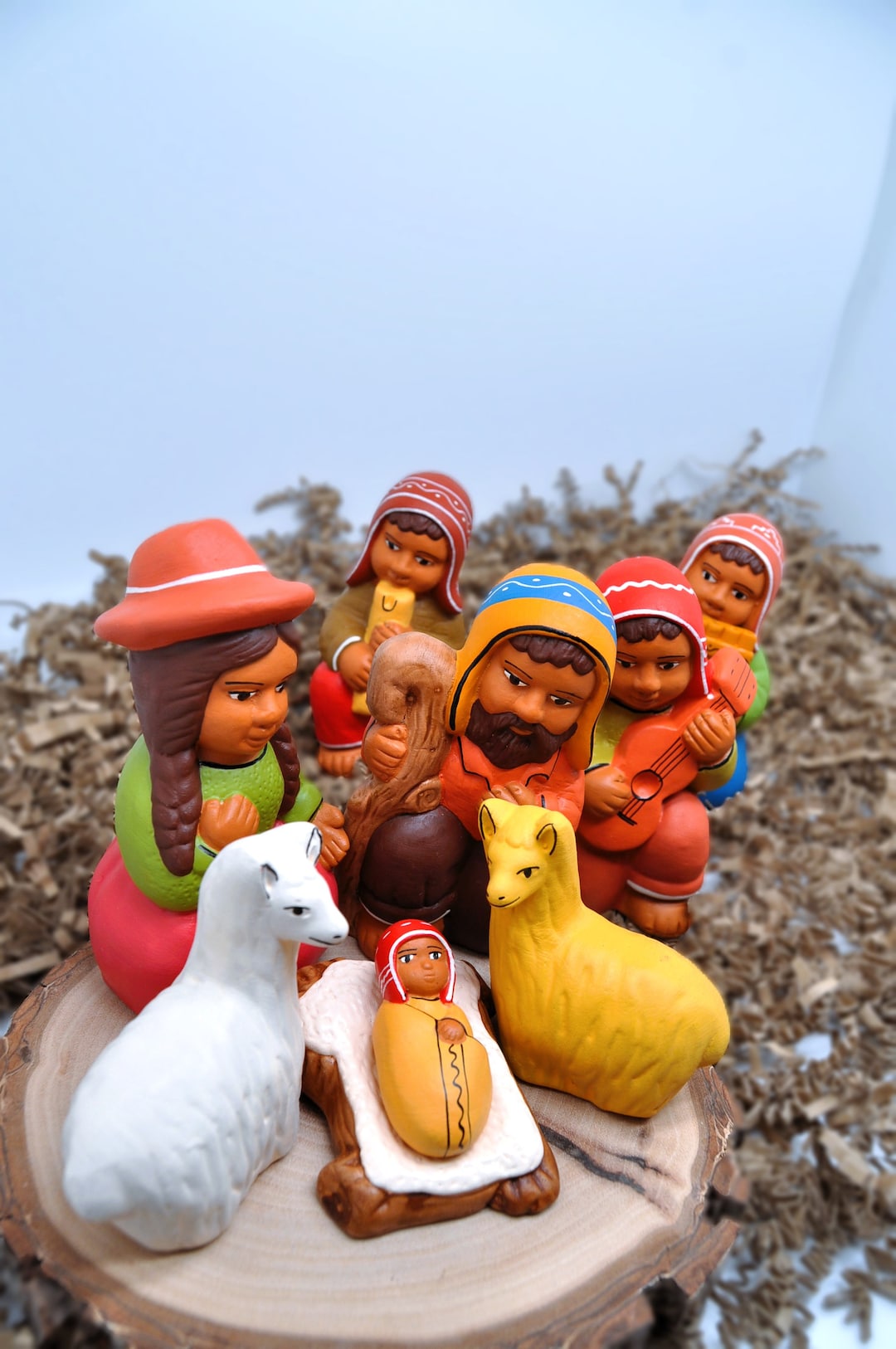 Beautiful Handmade Peruvian Nativity Scene 8 Pieces With Traditional ...