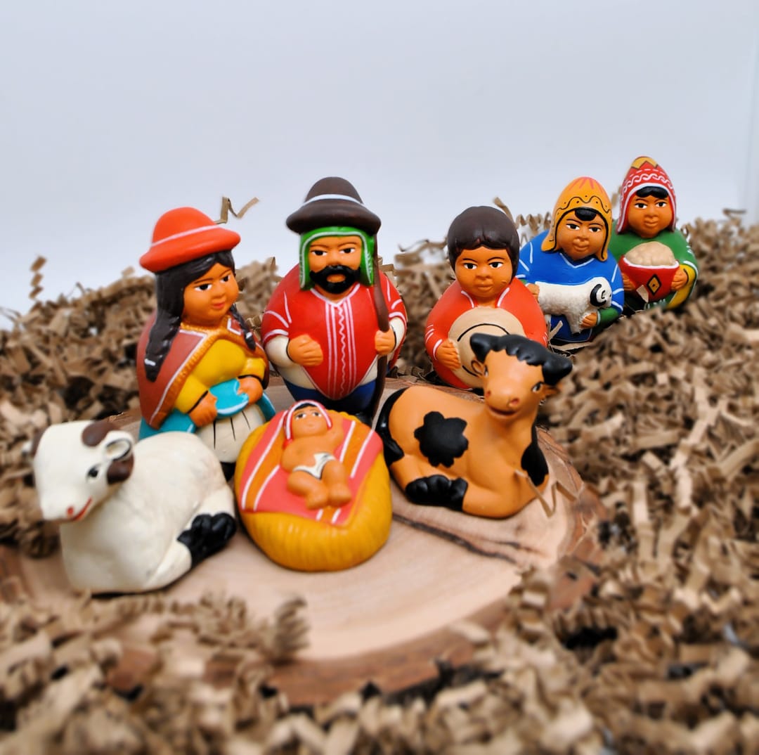 Magnificent Handcrafted Peruvian Nativity Scene 8 Pieces With ...