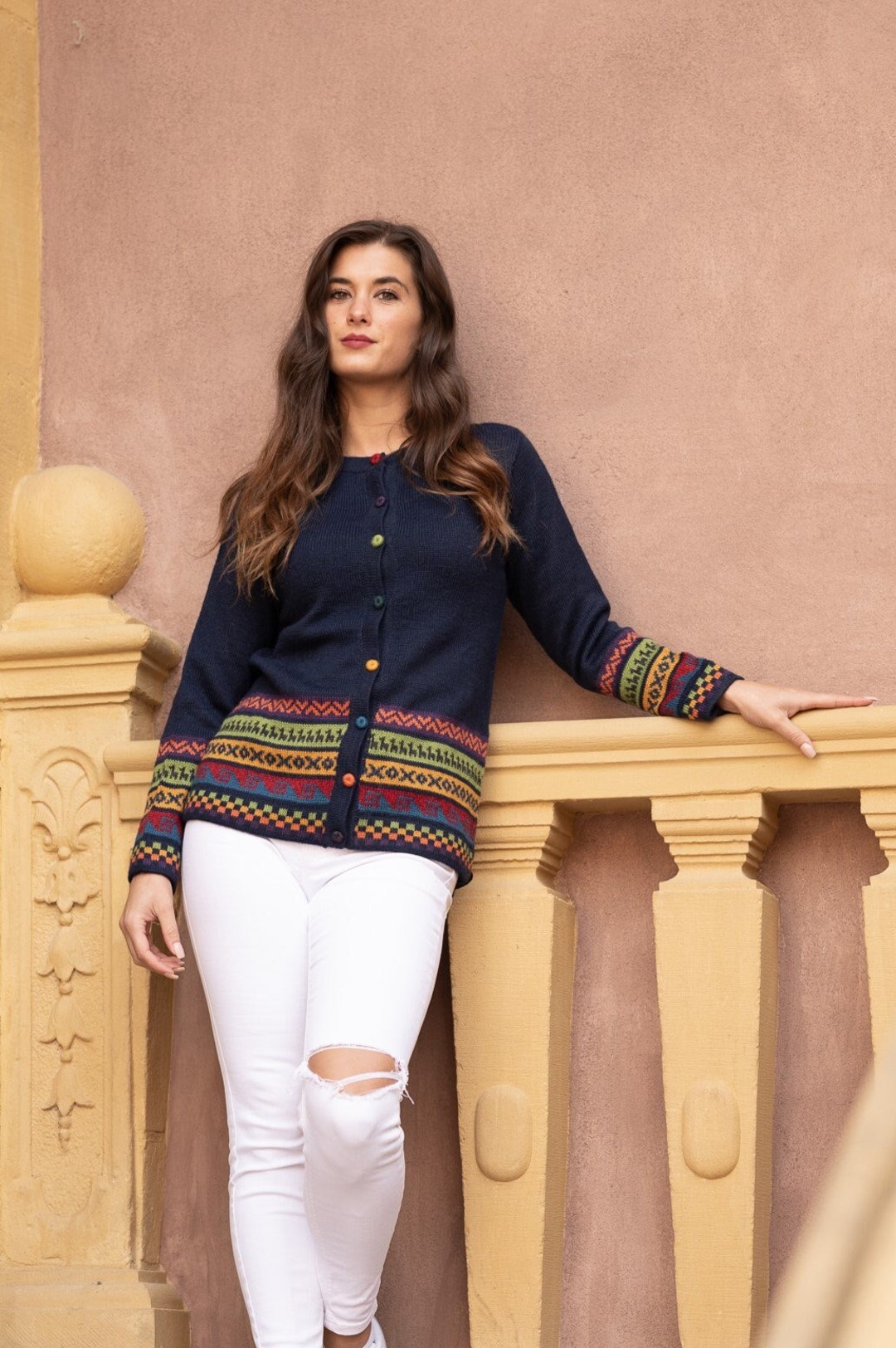 TARJETA Blue Baby Alpaca Peruvian Vest | Natural Baby Alpaca Fiber ...