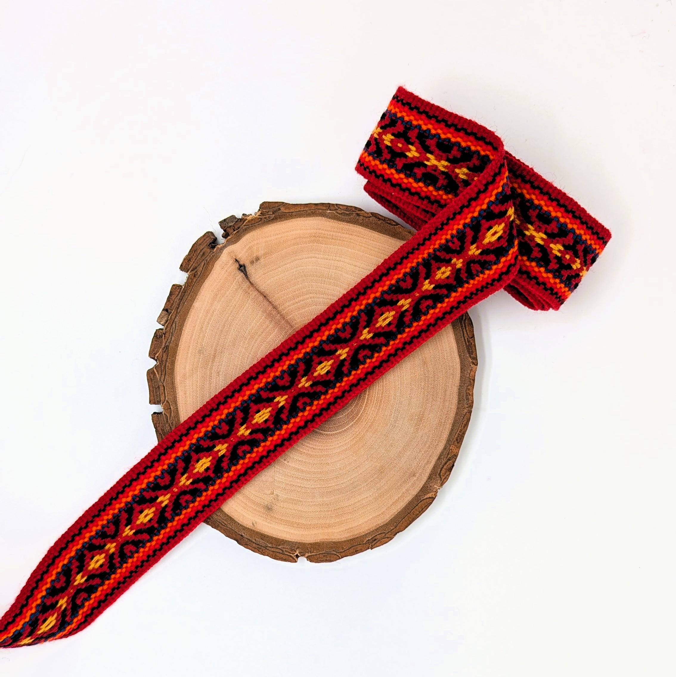 Cinta de lana natural peruana – Hecha a mano en telar – 3,5 cm ...
