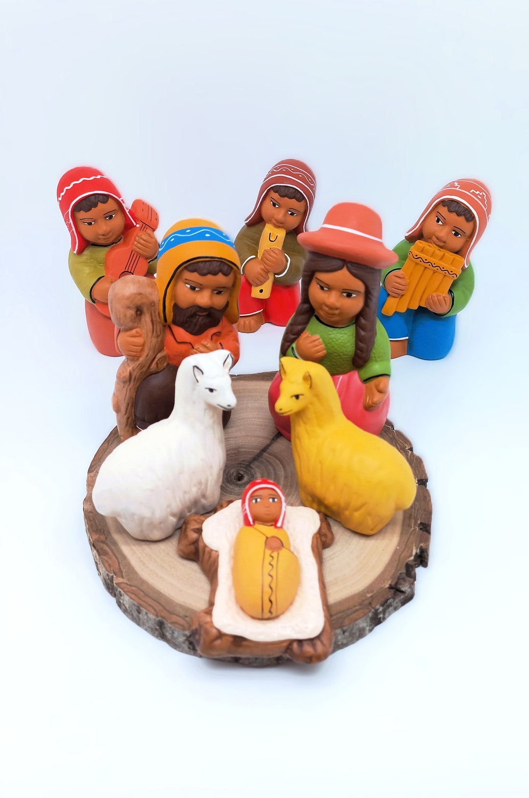 Magnificent Handcrafted Peruvian Nativity Scene 8 Pieces With ...