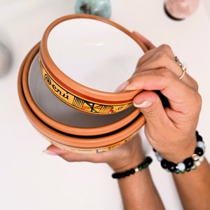 Set of 3 Peruvian Hand-painted Ceramic Bowls Peruvian Andean Bowls ...
