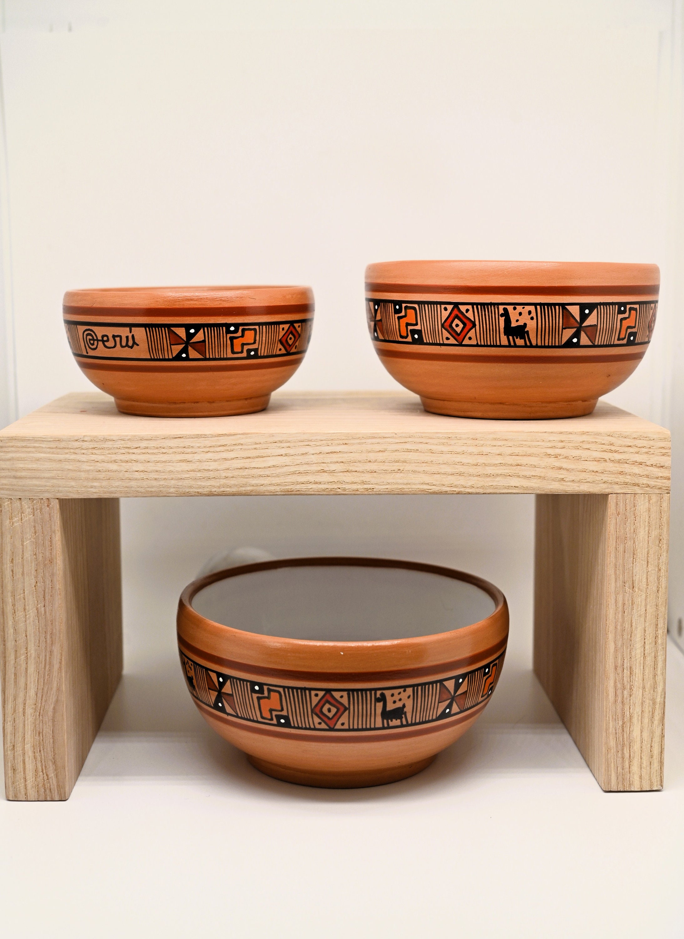 Set of 3 Peruvian Hand-painted Ceramic Bowls Peruvian Andean Bowls ...