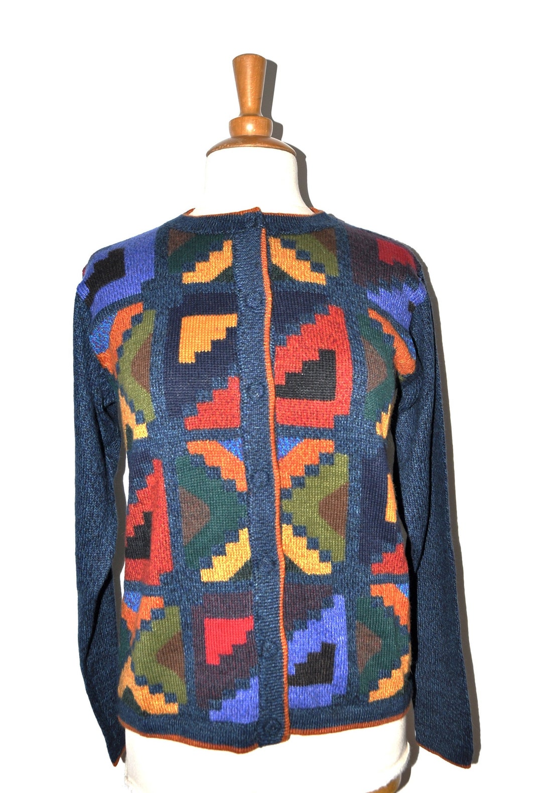 Baby Alpaca Blue Blend Vest Inca Design 100% Natural Baby Alpaca Fiber ...