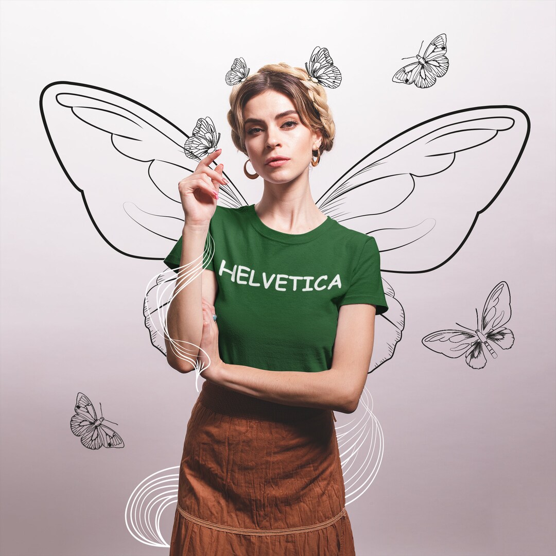 Ironic Graphic Designer Tee Shirt: Helvetica...in Comic Sans Font ...