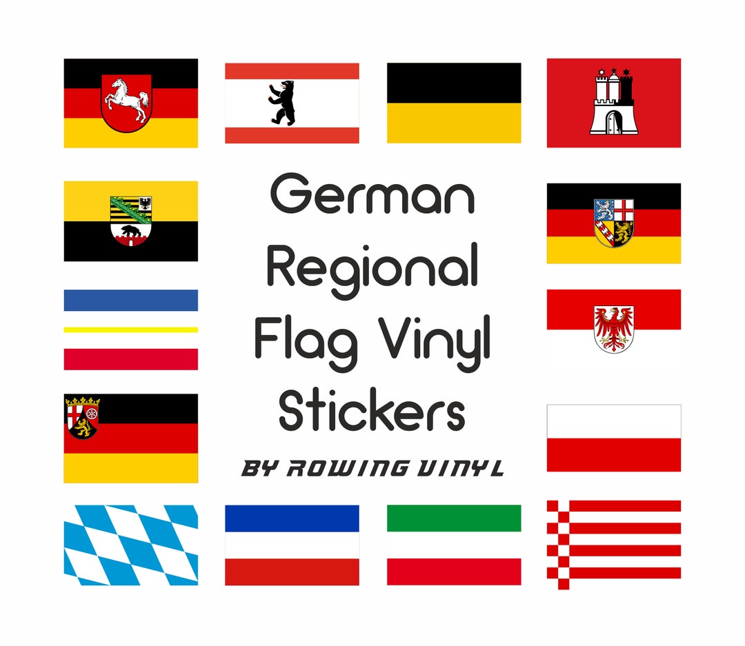 German Regional Flag Gloss Vinyl Stickers, Suitable for Indoor and ...
