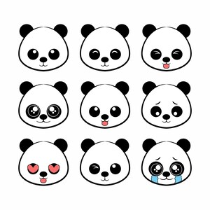 Iron on Panda Emoji Heat Transfers. Perfect for Customising Shoes ...