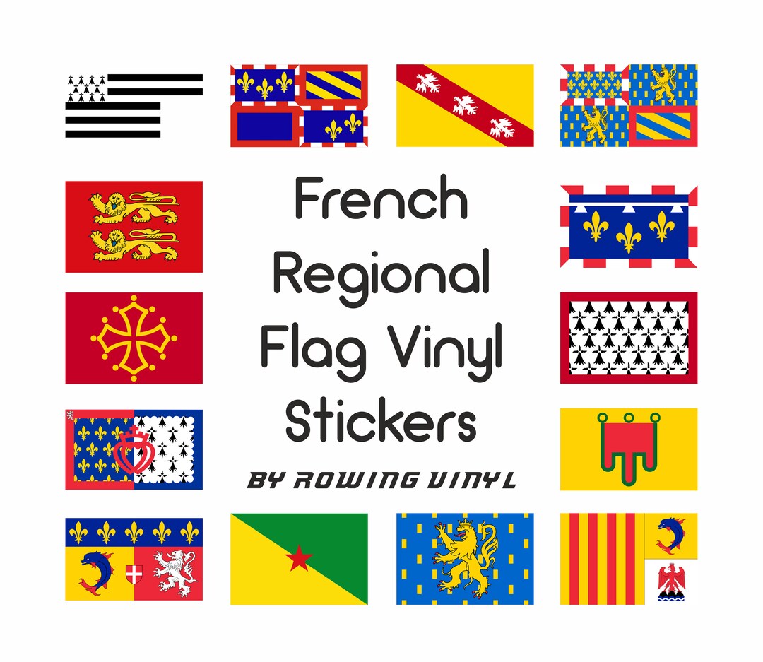 French Regional Flag Gloss Vinyl Stickers, Suitable for Indoor and ...