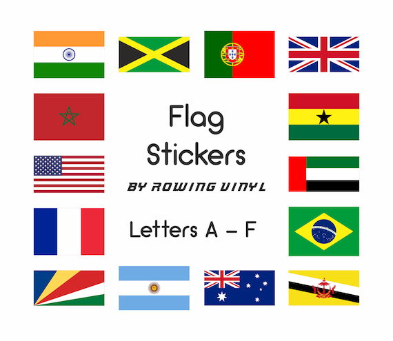 Flags of the World A-F Gloss Vinyl Stickers Suitable for | Etsy