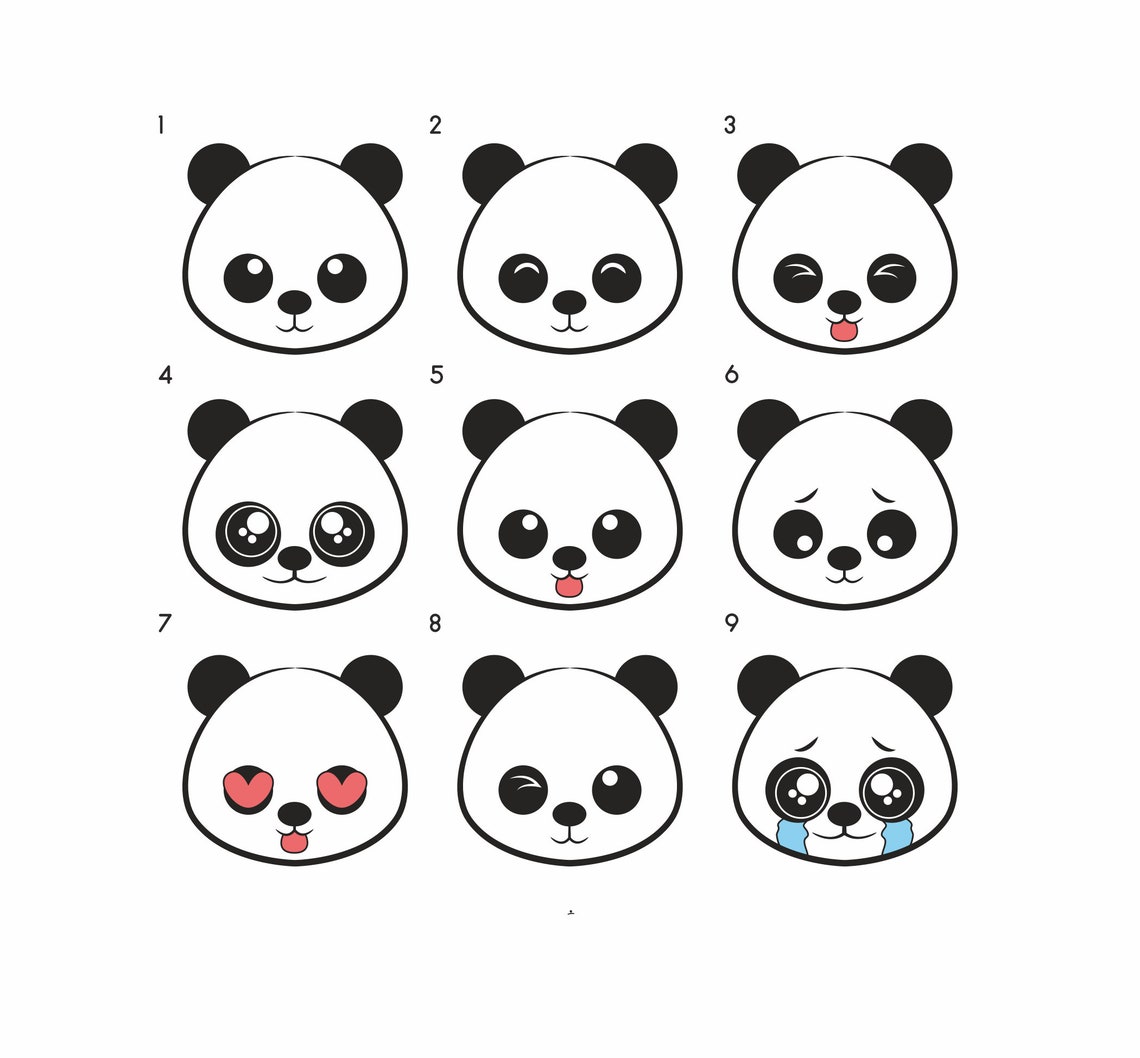 Iron on Panda Emoji Heat Transfers. Perfect for Customising - Etsy UK