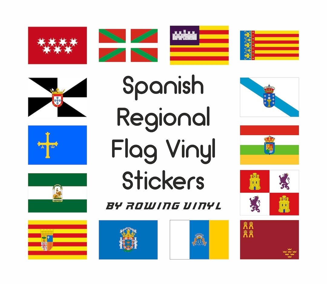 Spanish Regional Flag Gloss Vinyl Stickers, Suitable for Indoor and ...