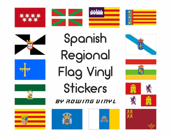 Spanish Regional Flag Gloss Vinyl Stickers, Suitable for Indoor and ...