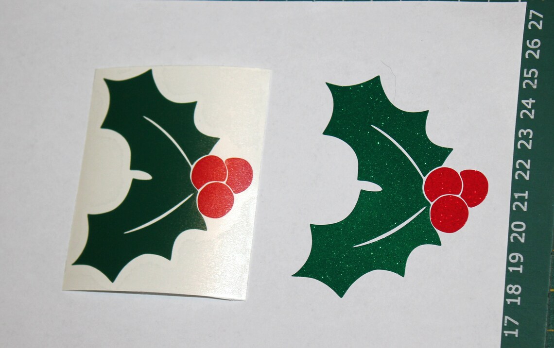 Christmas Holly Vinyl Sticker Decoration. Suitable for Indoors - Etsy