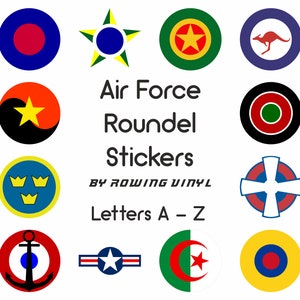 World Air Forces Roundels Gloss Vinyl Stickers, Suitable for Indoor and ...