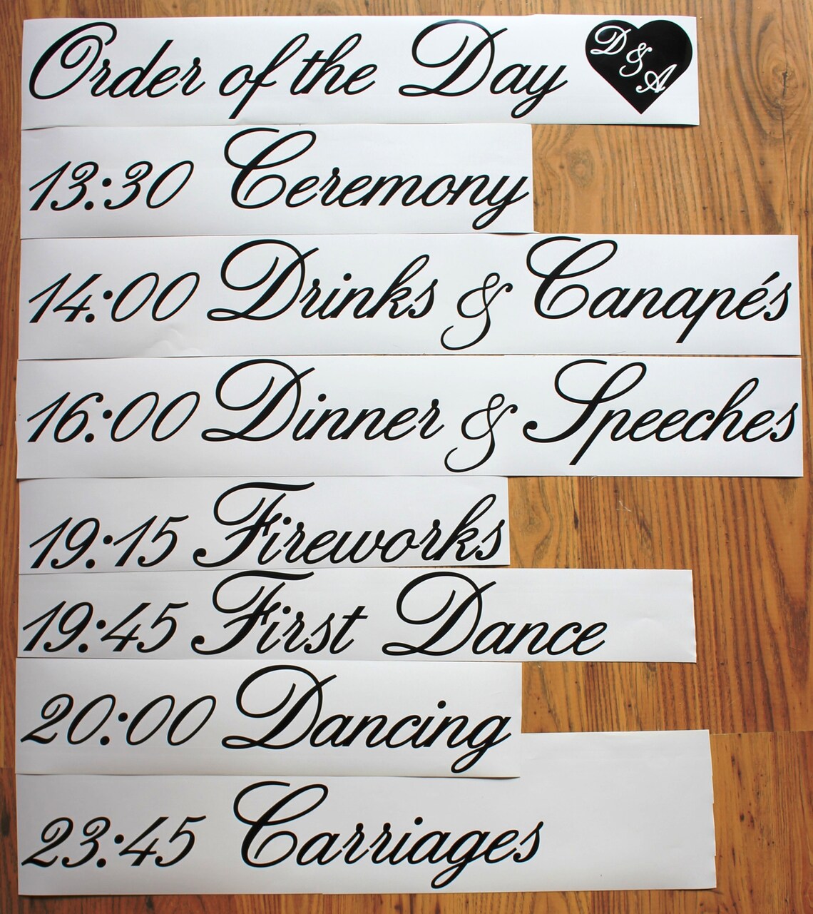 Custom Wedding Order of Service Vinyl Stickers. Perfect for - Etsy UK