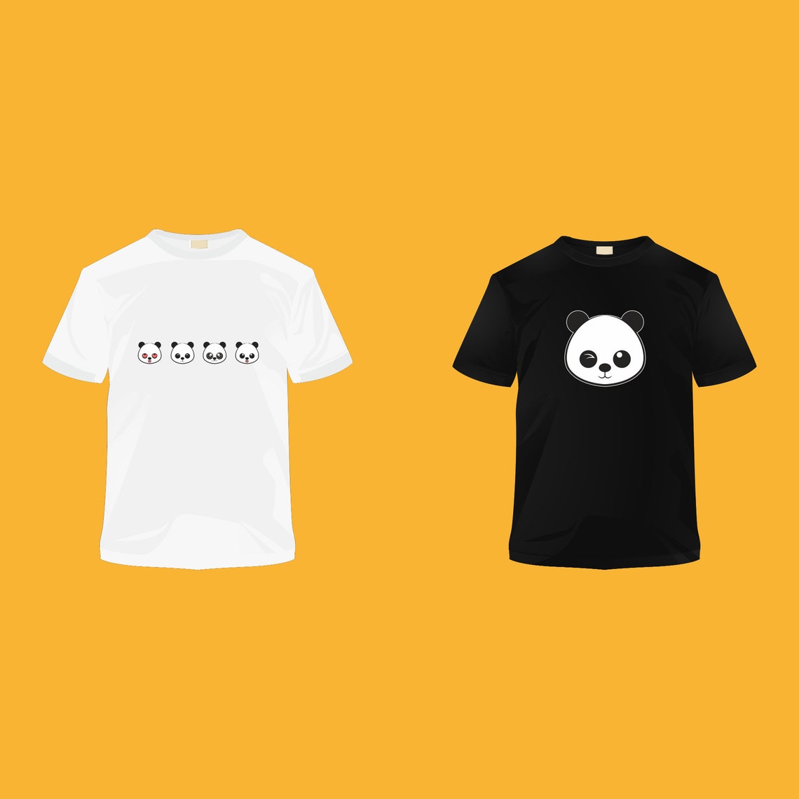 Iron on Panda Emoji Heat Transfers. Perfect for Customising | Etsy UK
