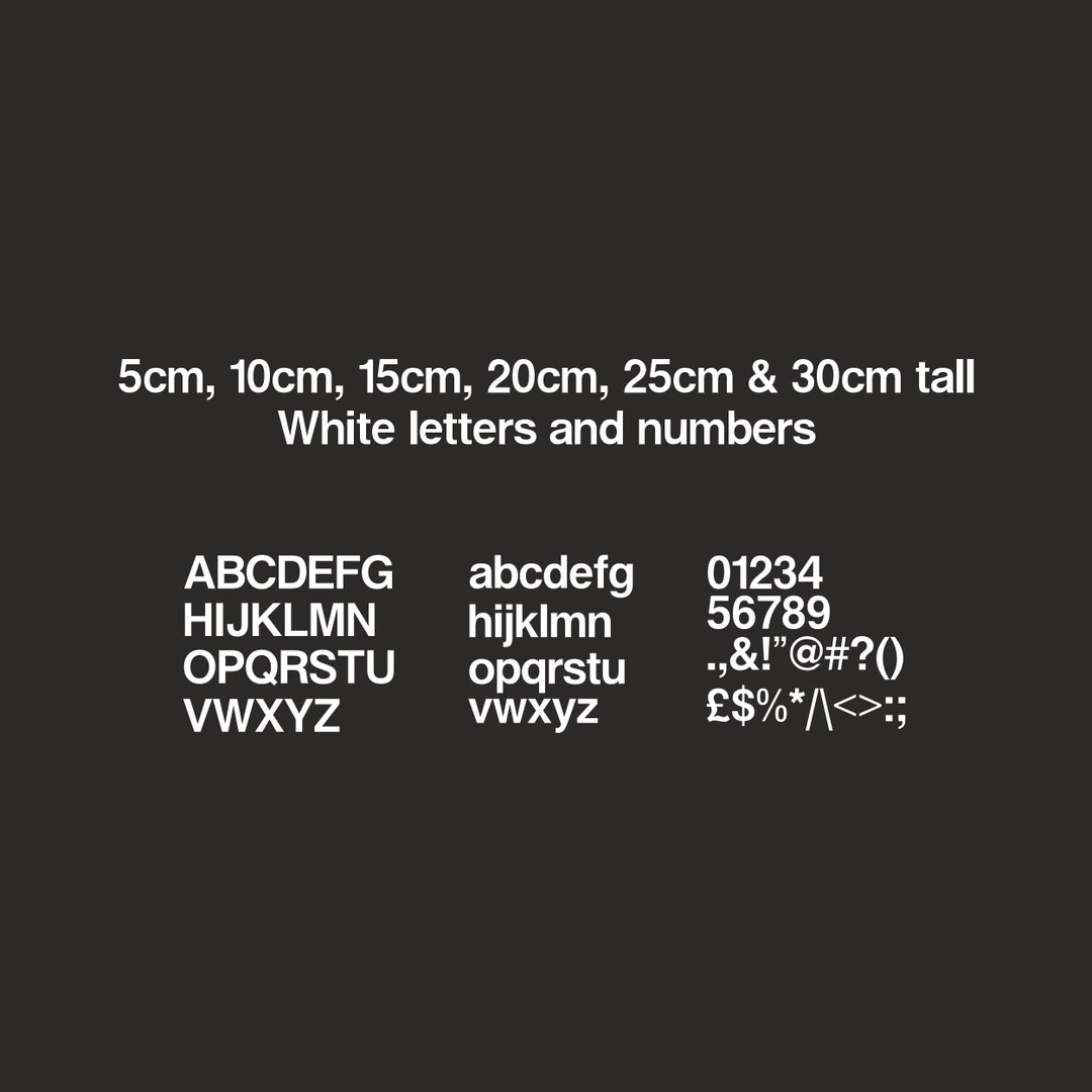 White Adhesive Vinyl Letter and Number Stickers, Suitable for Indoor ...