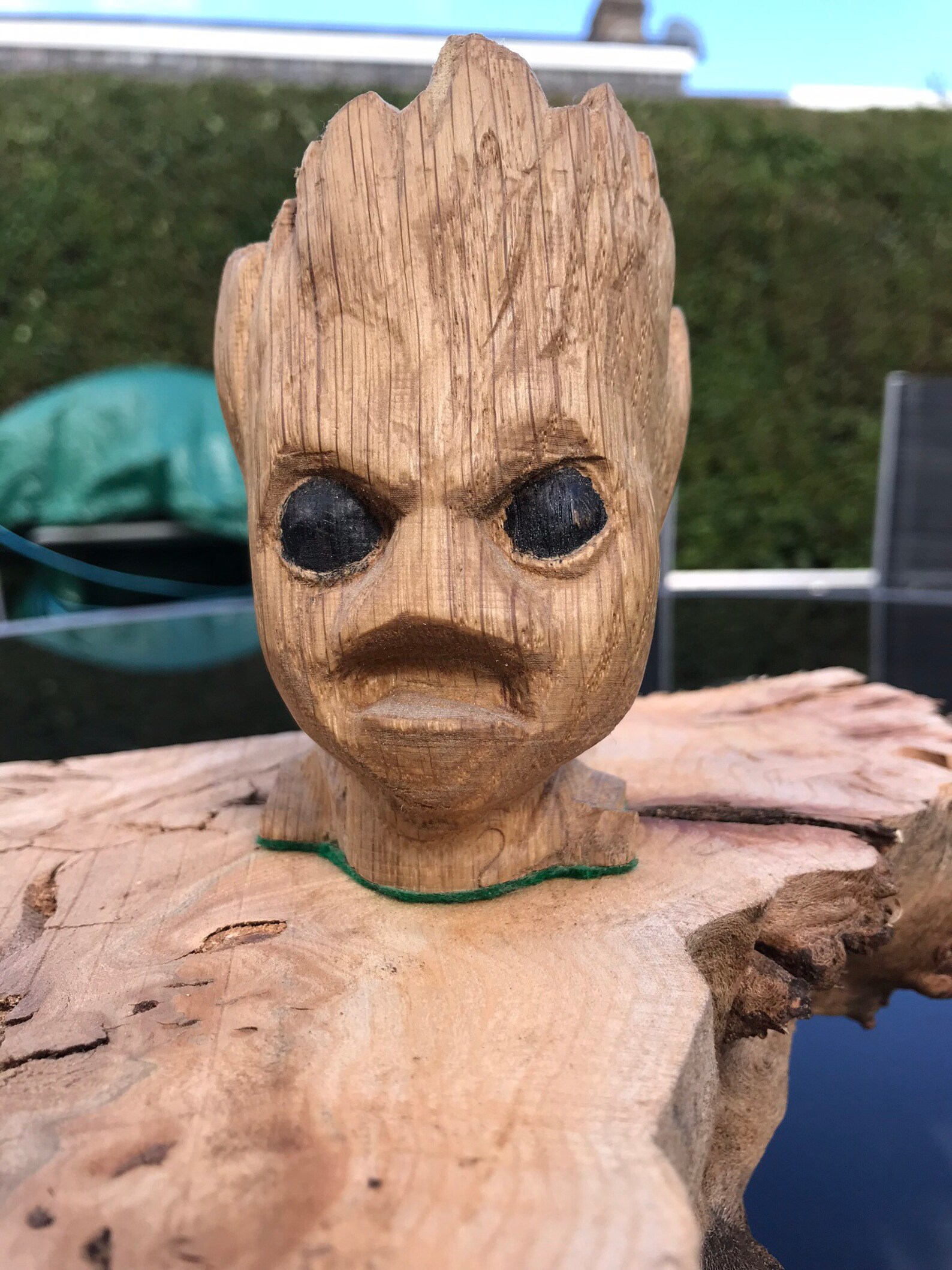 Carved Wooden Angry Baby Groot in Oak - Etsy UK