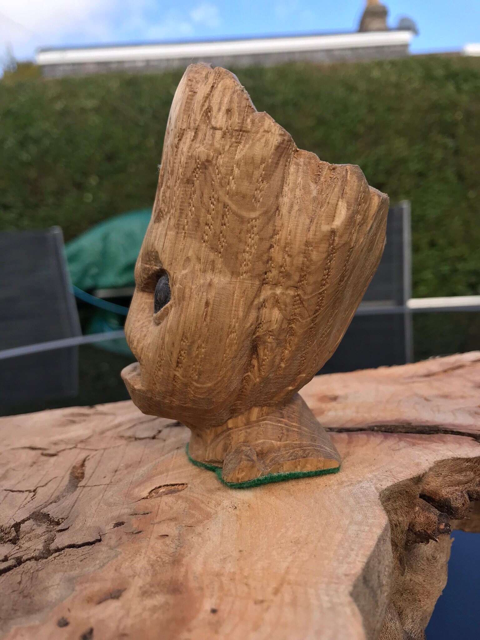 Carved Wooden Angry Baby Groot in Oak - Etsy UK