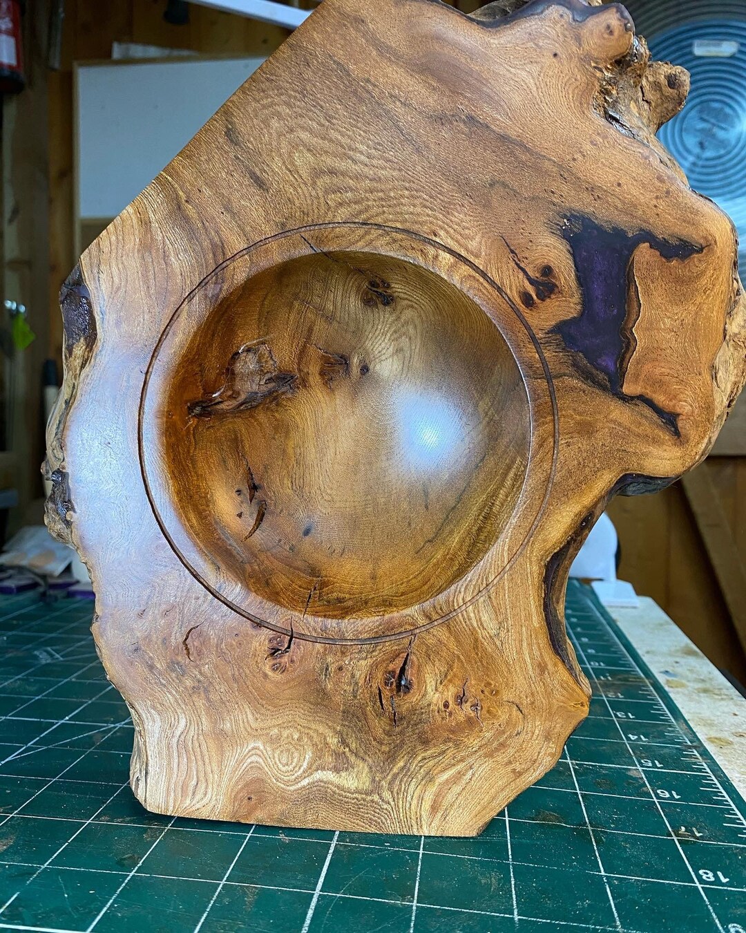 Wych Elm Burr Standing Bowl - Etsy