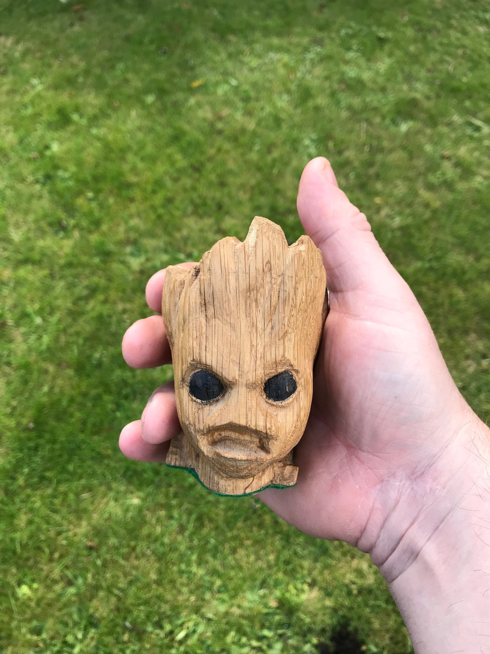 Carved Wooden Angry Baby Groot in Oak - Etsy UK