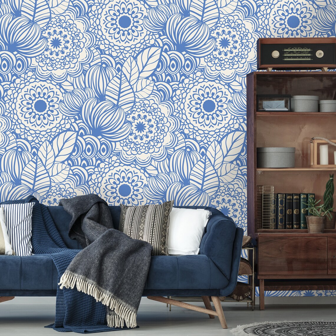 Removable Wallpaper Peel and Stick Floral Pattern Hand | Etsy