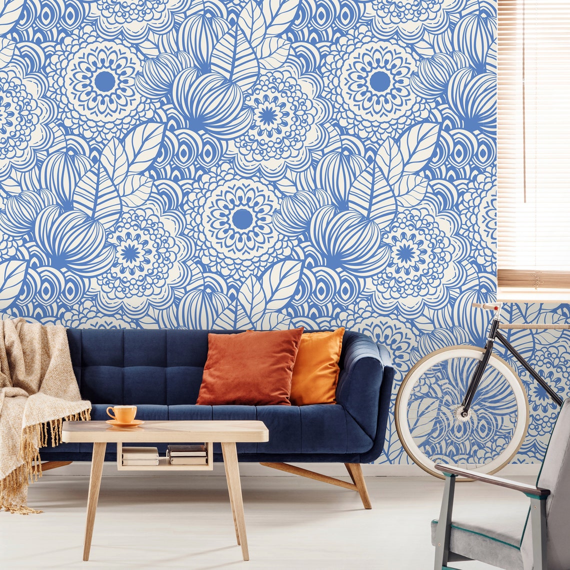 Removable Wallpaper Peel and Stick Floral Pattern Hand | Etsy