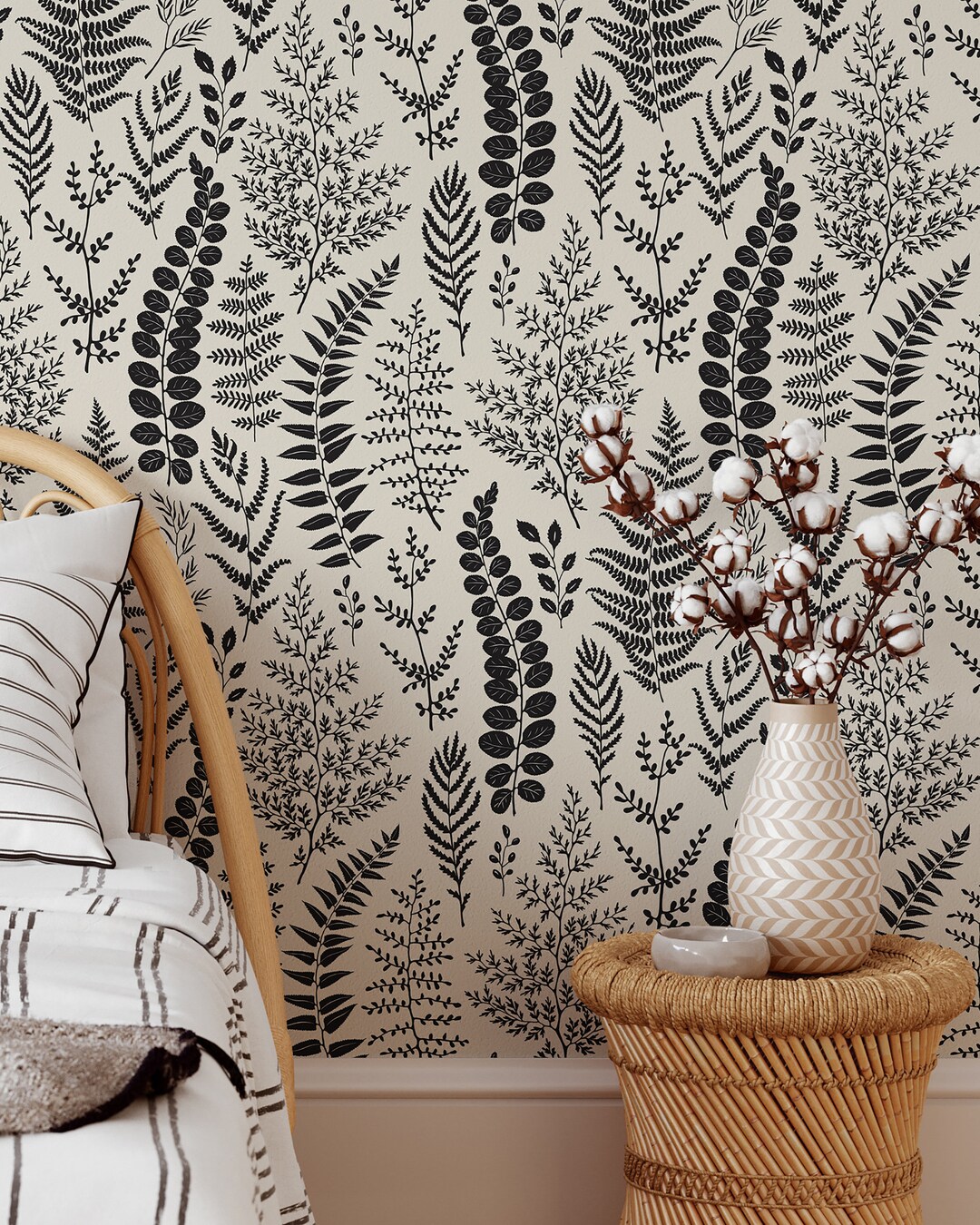 Botanical Branches Wallpaper | Removable Self Adhesive Floral Wallpaper ...