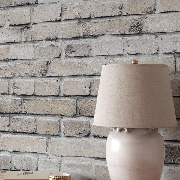 Grey Brick Wallpaper - Etsy