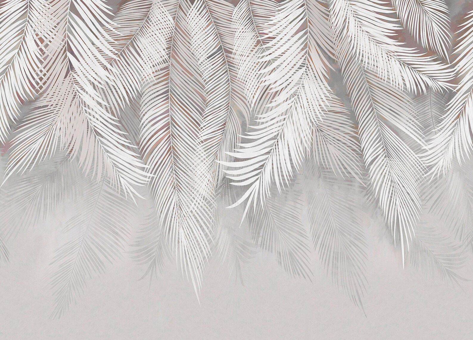 Boho Palm Leaves Wallpaper | Removable Self Adhesive Feathers Mural ...