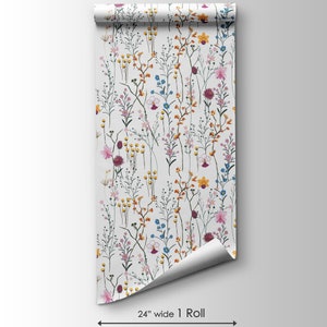 Herbs and Flowers Wallpaper | Removable Self Adhesive Botanical ...