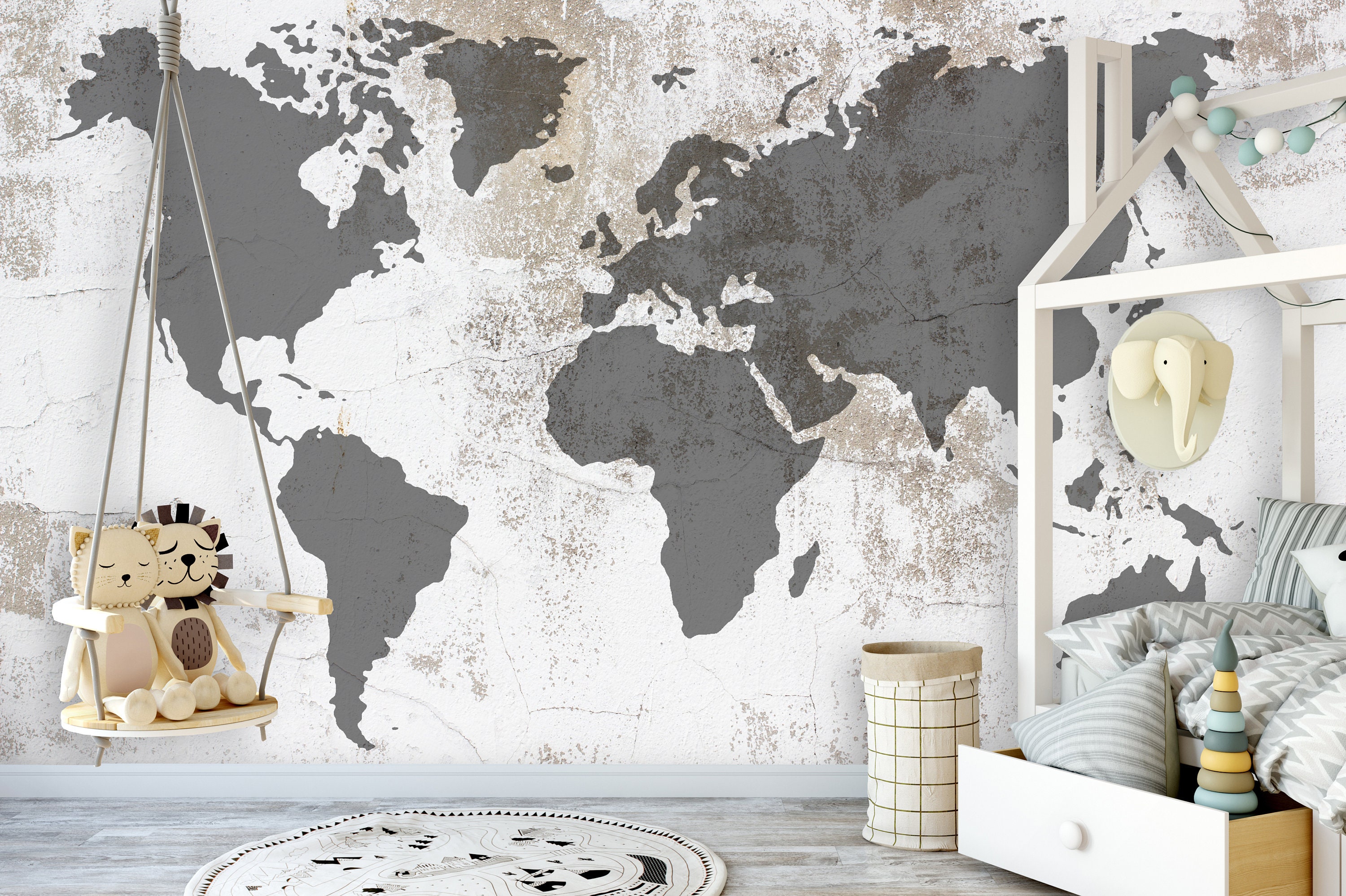 Removable Wallpaper Peel and Stick Cement Wallpaper World | Etsy