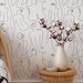 Female Pattern Wallpaper Abstract Removable Self Adhesive Black White ...