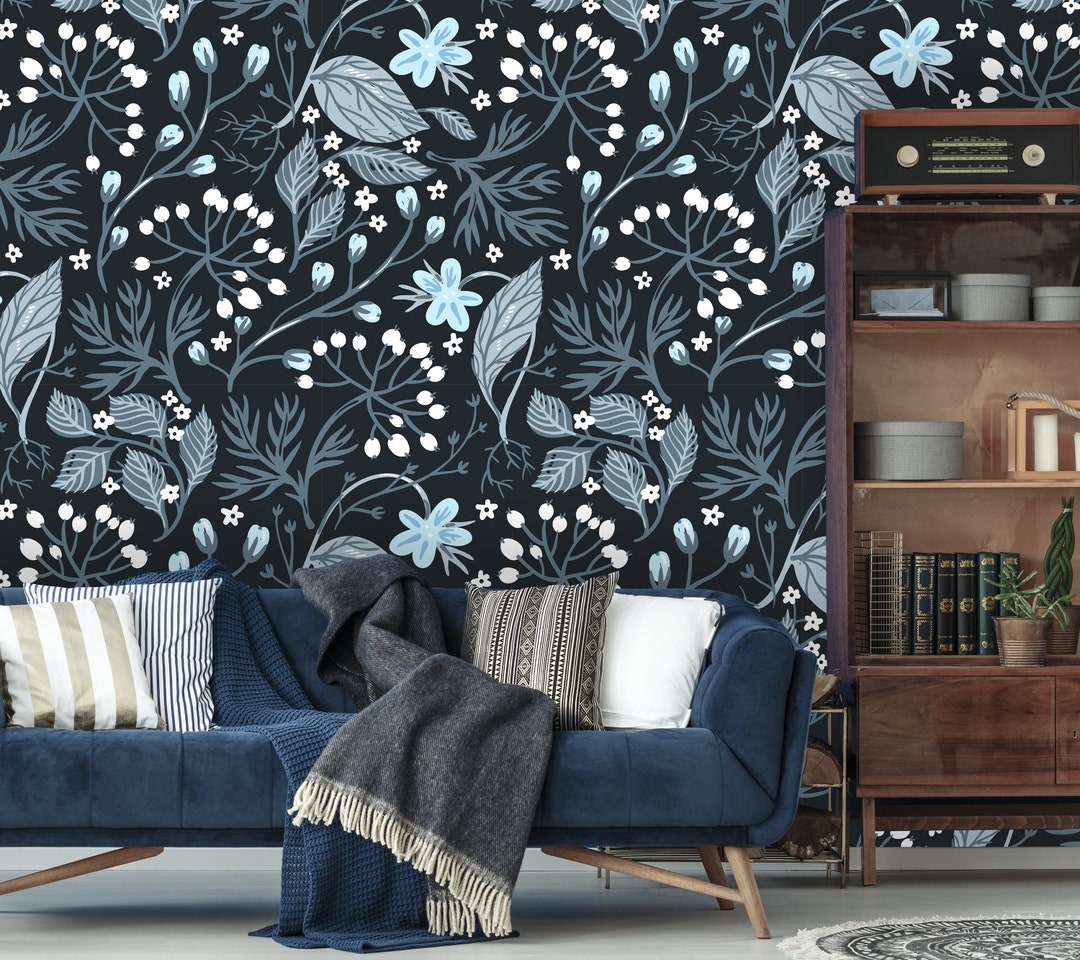 Removable Wallpaper Peel and Stick Floral Pattern Flower Adhesive Wall ...