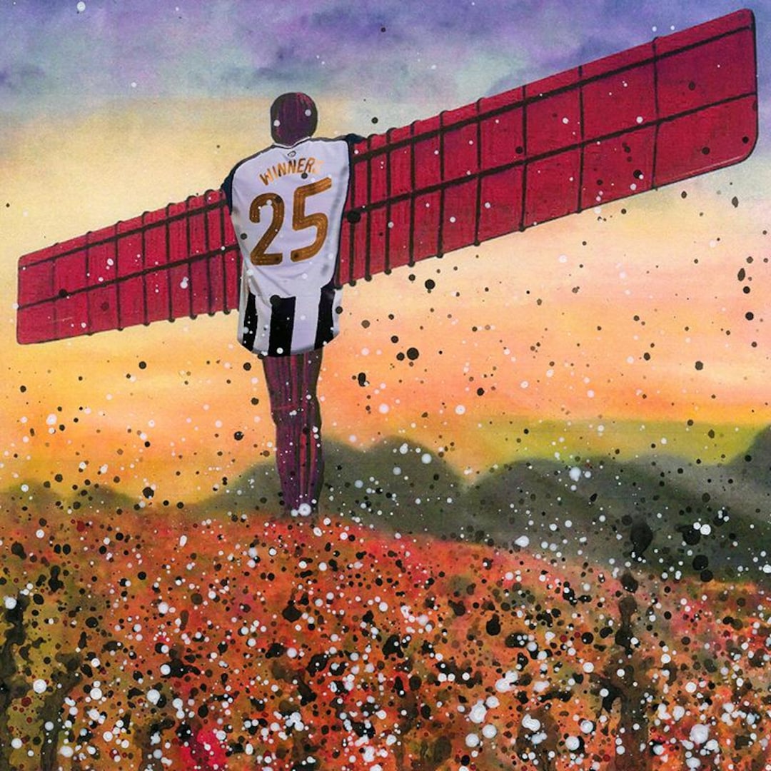 Carabao Cup 2025 Angel of the North Poppies Print A3 Mounted Print ...