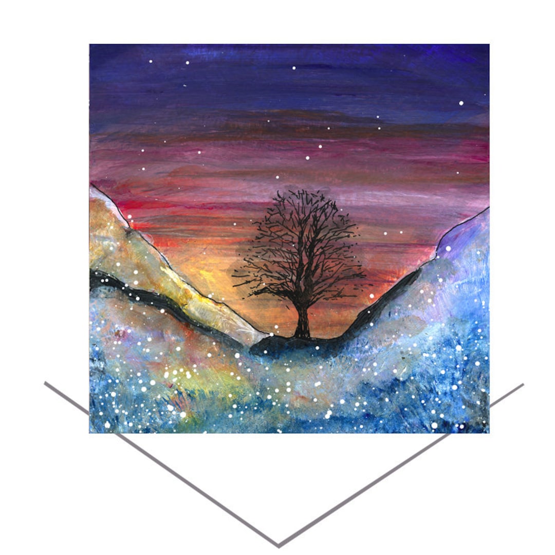 Sycamore Gap Original Art Greeting Card-northumberland England-blank ...