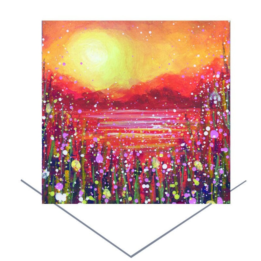 Autumn Sunrise Greeting Card-bright Colourful-birthday Card-any ...