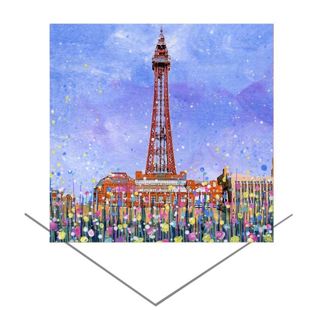 Blackpool Tower Greeting Card-birthday Card-original Art Gift Card ...