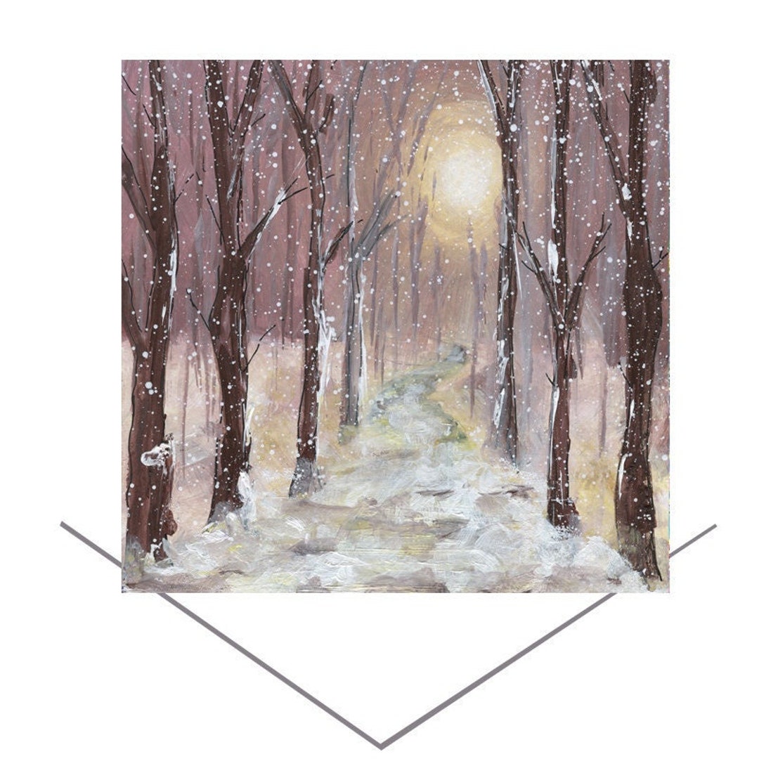 Winter Wonderland Greetings Card-bright Winter Scene-birthday Card ...