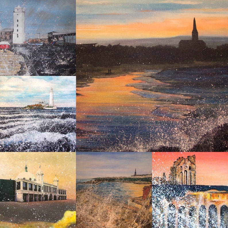 Six Pack of North Tyneside Greetings Cards-handmade - Etsy UK