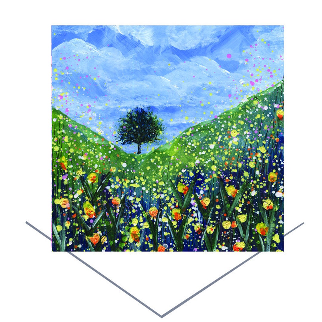 Sycamore Gap Spring Greetings Card-northumberland, England-blank Note ...